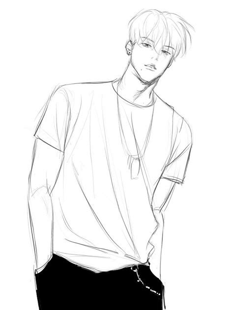 Boy Drawing Full Body Sketch