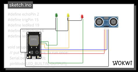 Sensor Ultrasonic Ukki Wokwi Esp32 Stm32 Arduino Simulator