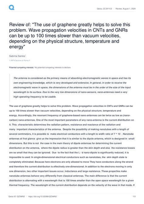 pdf review of the use of graphene greatly helps to solve this