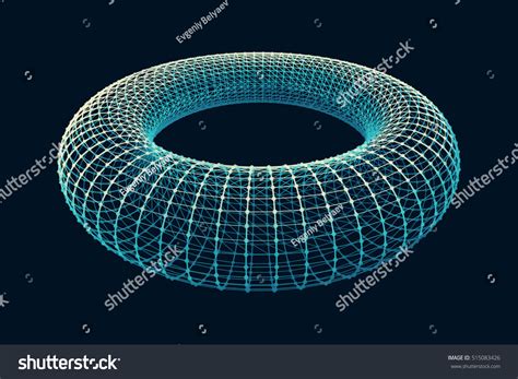 Connection Structure Torus Shape Wireframe Cyberspace Stock Vector Royalty Free 515083426