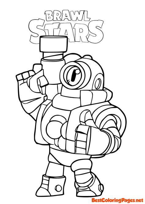 Brawl Stars Rico Coloring Page Free Printable Coloring Pages