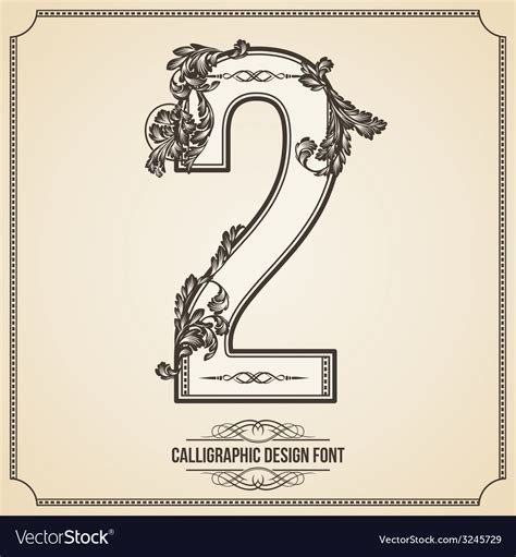 Calligraphic Font Number 2 Royalty Free Vector Image