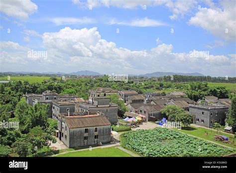 The Bird View Of Chinese Traditional Villagerural Landscape Around At