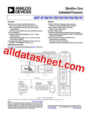 ADSP BF706KCPZ 4 Datasheet PDF Analog Devices