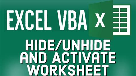 Excel Vba Tutorial For Beginners 29 Vba Hide Or Unhide And Activate A Worksheet In Ms Excel