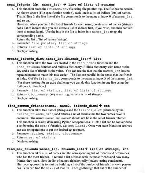 solved read friends fp names lst → list of lists of