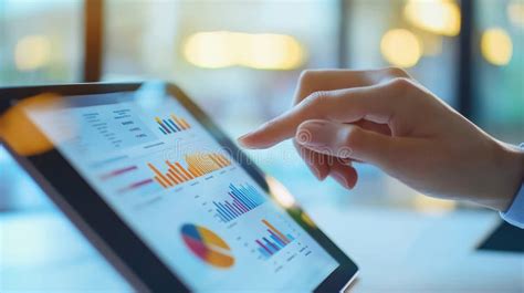 Business Analytics And Data Visualization On Tablet Screen For Strategic Planning Performance