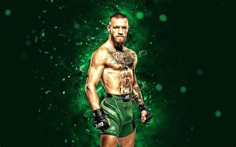 Download Conor Mcgregor 4k Green Neon Lights Ufc Irish Fighters Ultimate Fighting