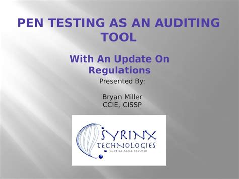 Pptx Penetration Testing As An Auditing Tool Dokumen Tips