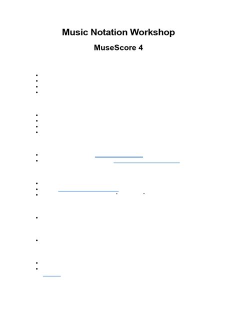 Musescore Notation Workshop Musescore 4 1 Pdf