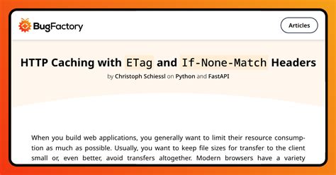 Caching With `etag` And `if None Match` Headers Bugfactory