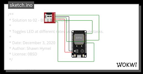 Blinlrtos With Classes And Sdmemory Wokwi Esp32 Stm32 Arduino Simulator