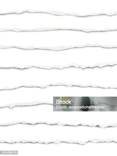직사각형 찢어진된 흰 종이 조각 하나에서 다른 부드러운 그림자 배치 벡터 용지 템플릿입니다 종이에 대한 스톡 벡터 아트 및 기타 이미지 Istock