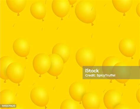 3d 노란색 풍선입니다 생일 파티 패턴입니다 선물 개체의 렌더링 명절 선물 판매 또는 축하 기념일 배경 풍선 구체 비행 벡터 원활한 배경 풍선에 대한 스톡 벡터 아트 및