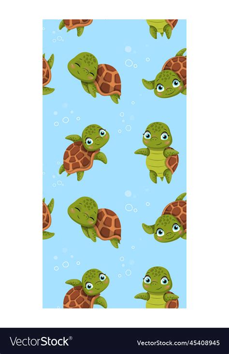 Turtle Seamless Pattern Royalty Free Vector Image