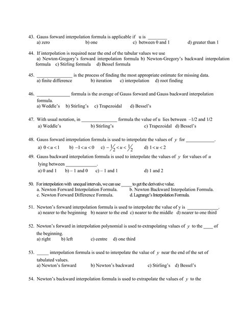 Multiple Choice Questions Numerical Methods PDF
