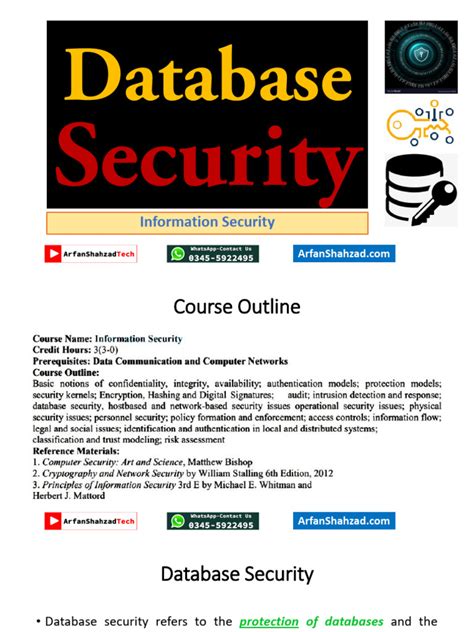 Information Security 09 Database Security Pdf