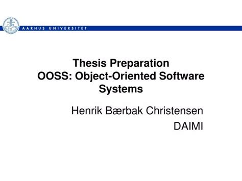 Ppt Thesis Preparation Ooss Object Oriented Software Systems
