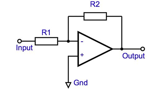 circuit diagram for inverting amplifier circuit diagram