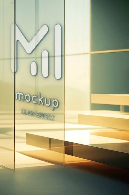 Premium Psd Glass Logo Effect Mockup