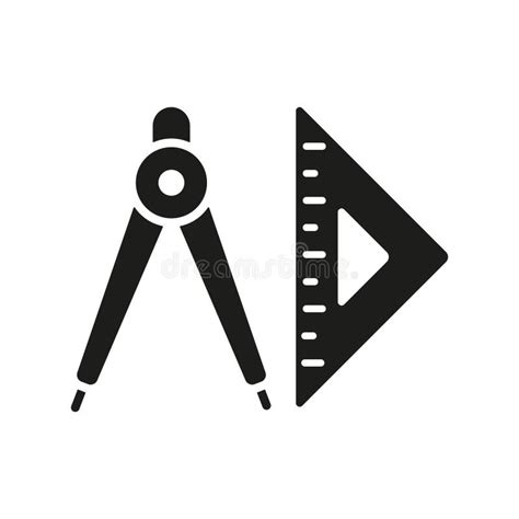 Set Square Ruler Triangle Compass Icon Vector Design Templates Simple And Modern Stock