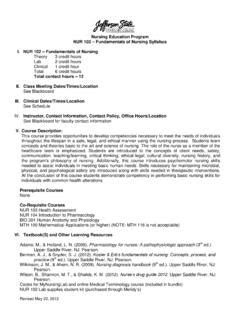 NUR 102 Fundamentals Of Nursing Syllabus I NUR Nur 102