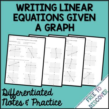 Writing Linear Equations Given A Graph Notes And Practice By Free To Discover