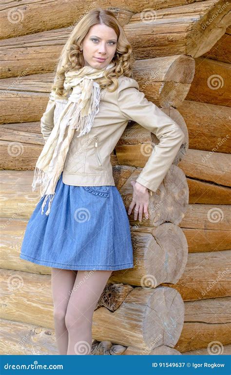 Beautiful Russian Girl In A Rural Landscape Stock Image Image Of
