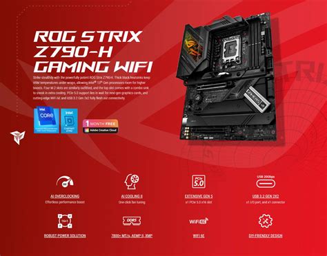 เมนบอร์ด Asus Mainboard ROG STRIX Z790-H GAMING WIFI DDR5 LGA-1700
