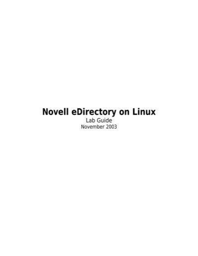 Novell EDirectory On Linux