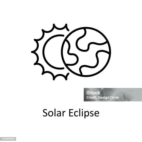 일식 벡터 개요 아이콘 디자인 그림입니다 흰색 배경에 공백 기호 Eps 10 파일 0명에 대한 스톡 벡터 아트 및 기타 이미지 0명 가득 찬 과학 Istock