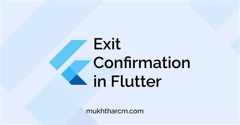 Exit Confirmation In Flutter