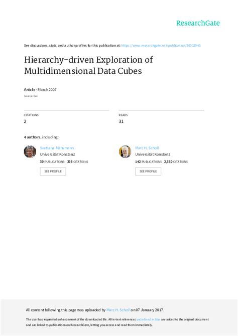 pdf hierarchy driven exploration of multidimensional data cubes