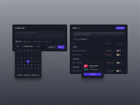 create task modal by vimal tk for stead on dribbble