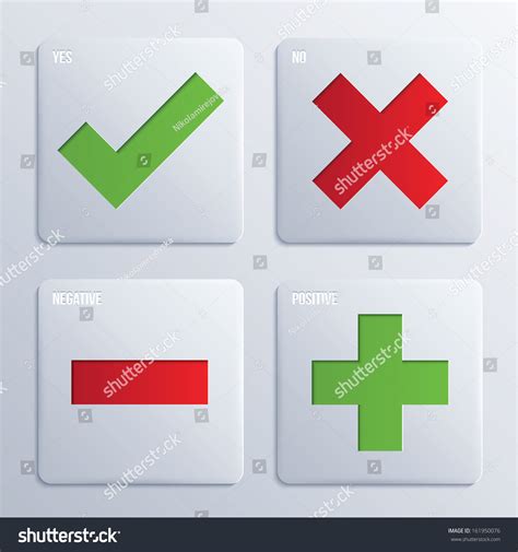 Yes No Positive Negative Check Marks Stock Vector Royalty Free 161950076