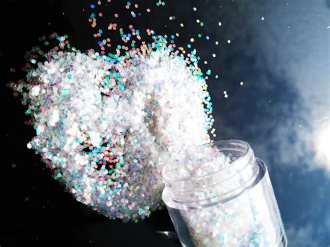 네일 아트 파우더 더스트 페어리 더스트 1 박스 투명 크리스탈 무지개 빛깔의 흰색 Ab 1mm 육각 모양의 글리터 화이트 글리터 파우더 10gnail Art Powder