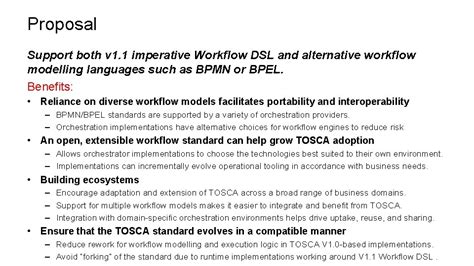 Proposal Support Standard Workflow Modeling Languages For Imperative