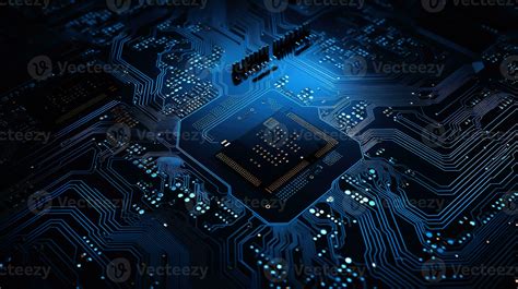 Circuit Board Background With Abstract Technology Chip Processor Central Computer Processors