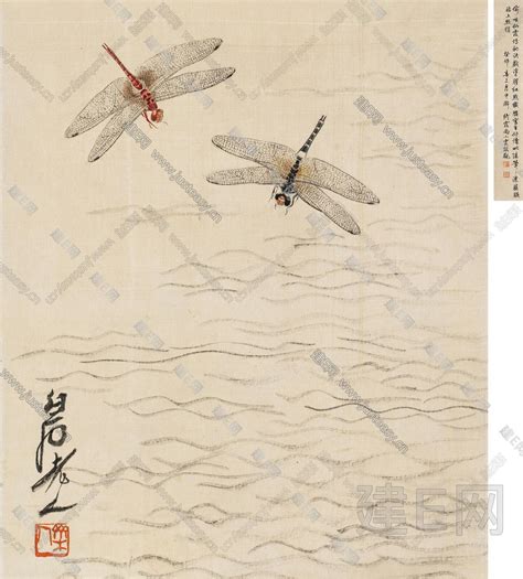 齐白石 中国写意画 高清 蜻蜓图装饰画 挂画 客厅挂画3d贴图下载 ID 101341636 建e贴图
