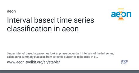 Interval Based Time Series Classification In Aeon Aeon 120