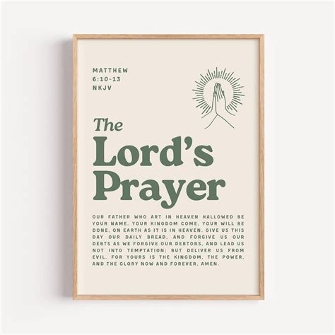 The Lords Prayer Retro Christian Wall Art Minimalist Christian