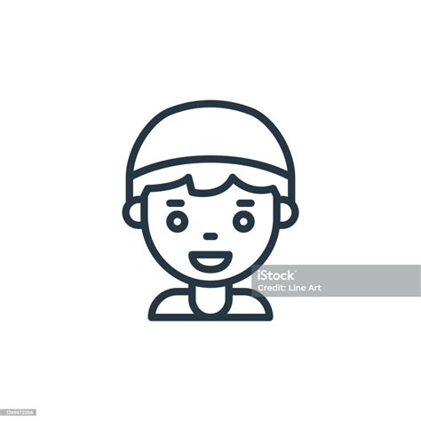 아이 아바타 개념에서 소년 아이콘 벡터 소년 편집 스트로크의 얇은 라인 그림 웹 및 모바일 앱 로고 인쇄 미디어에 사용하기 위한