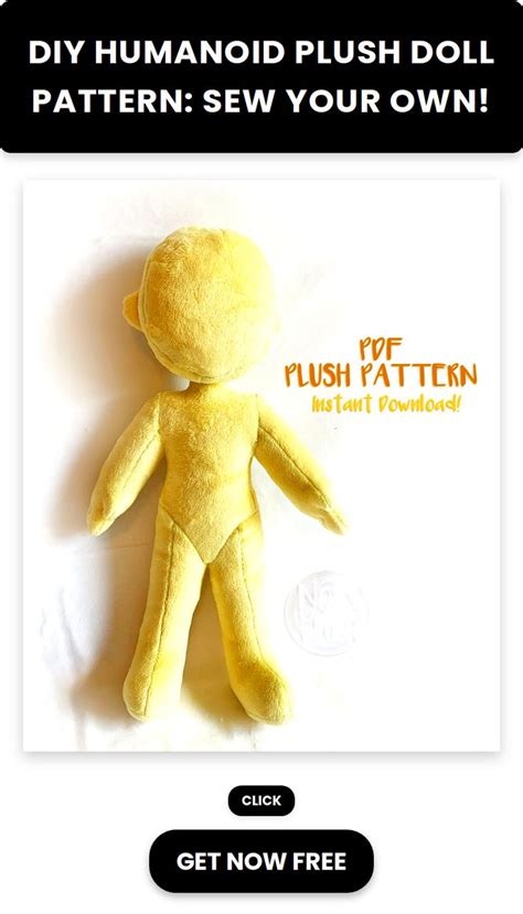 Diy Humanoid Plush Doll Pattern Sew Your Own In 2025 Plush Pattern Doll Patterns Free
