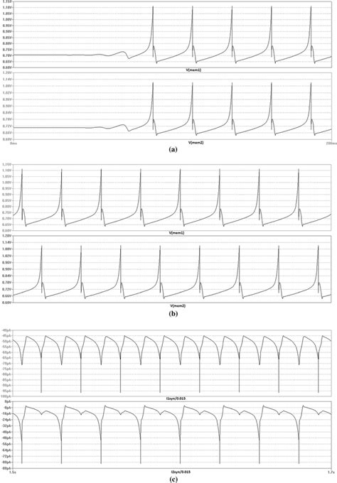 Circuit Simulation Results For Coupled Neurons With Antiphase