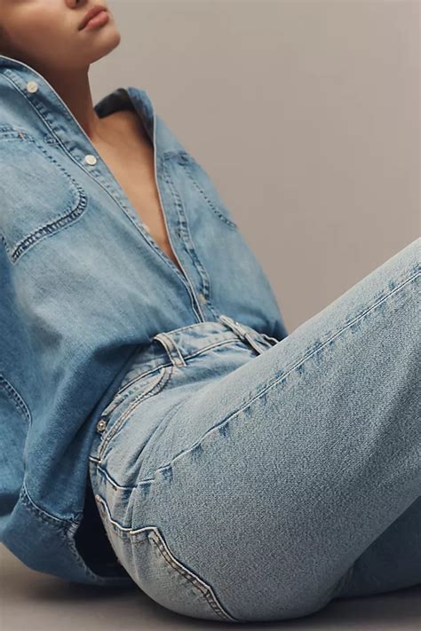 Frame The Pixie Ruler Petite High Rise Straight Leg Jeans Anthropologie