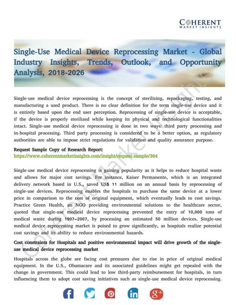 Ppt Single Use Medical Devices Reprocessing Market Powerpoint Presentation Id 12201802