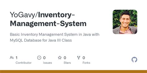 GitHub YoGavy Inventory Management System Basic Inventory Management System In Java With
