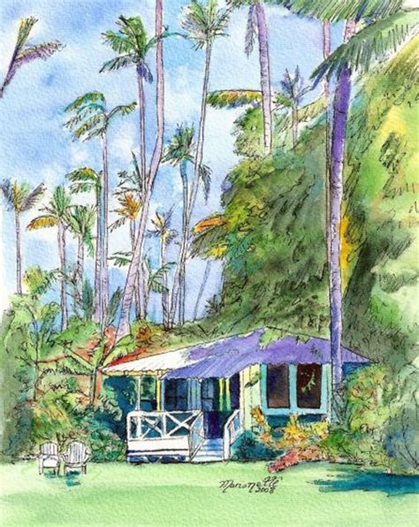 Hawaiian Cottage Art Old Plantation Cottages Kauai Art Waimea