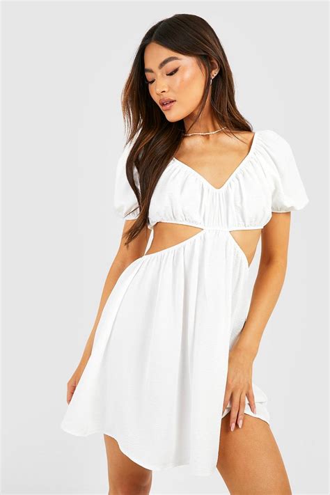 Cut Out Skater Dress Boohoo Uk