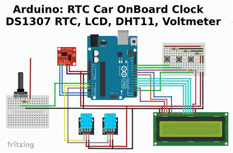 Infotronikblog Arduino Reloj On Board Con Rtc I2c Lcd 16x2 Y Dht 11